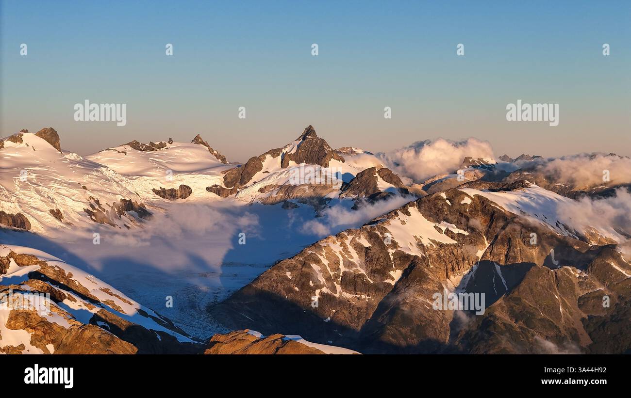 Aerial view of the Andes Mountains in Chile at sunset Stock Photo - Alamy