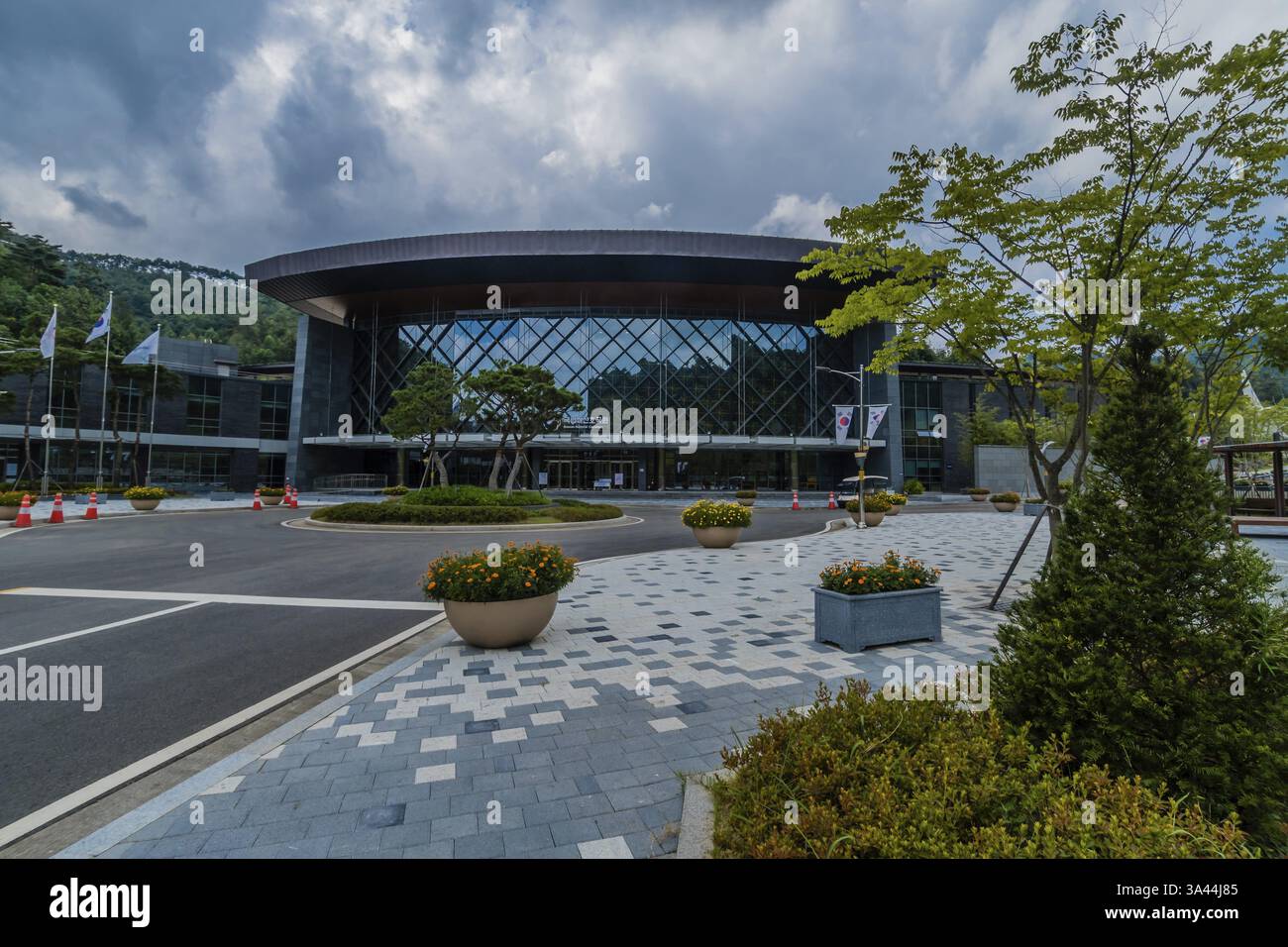 Geosan, South Korea, August 26, 2020:, Main building at Geosan National ...