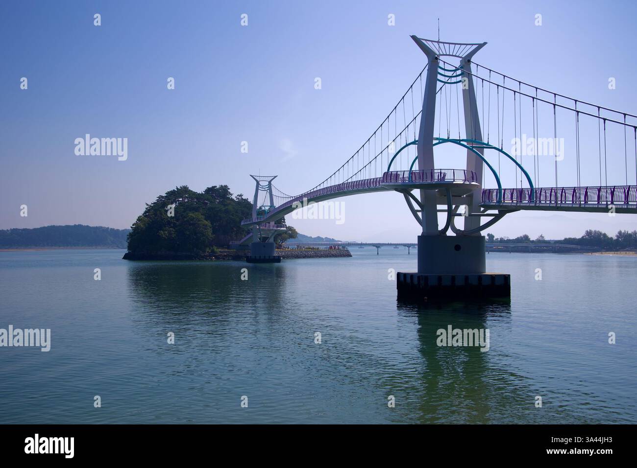 Gwangyang, South Korea - October 3rd, 2021: Byeol Heneun Bridge, an ...