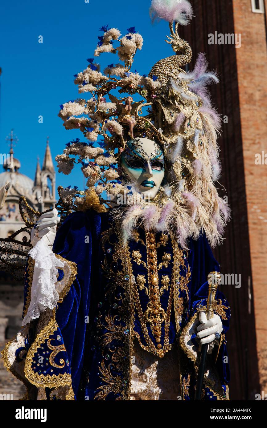 Venetian Carnival Character: Masked Figure with Unique Headpiece Stock ...