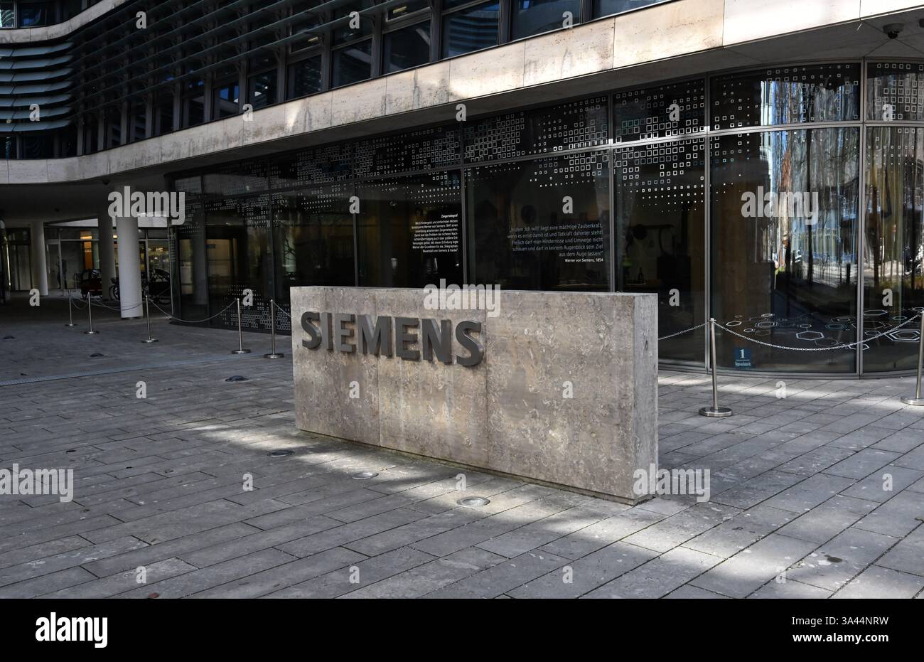 Munich, Germany. 18th Mar, 2025. The lettering "Siemens" stands at the Siemens headquarters on ...