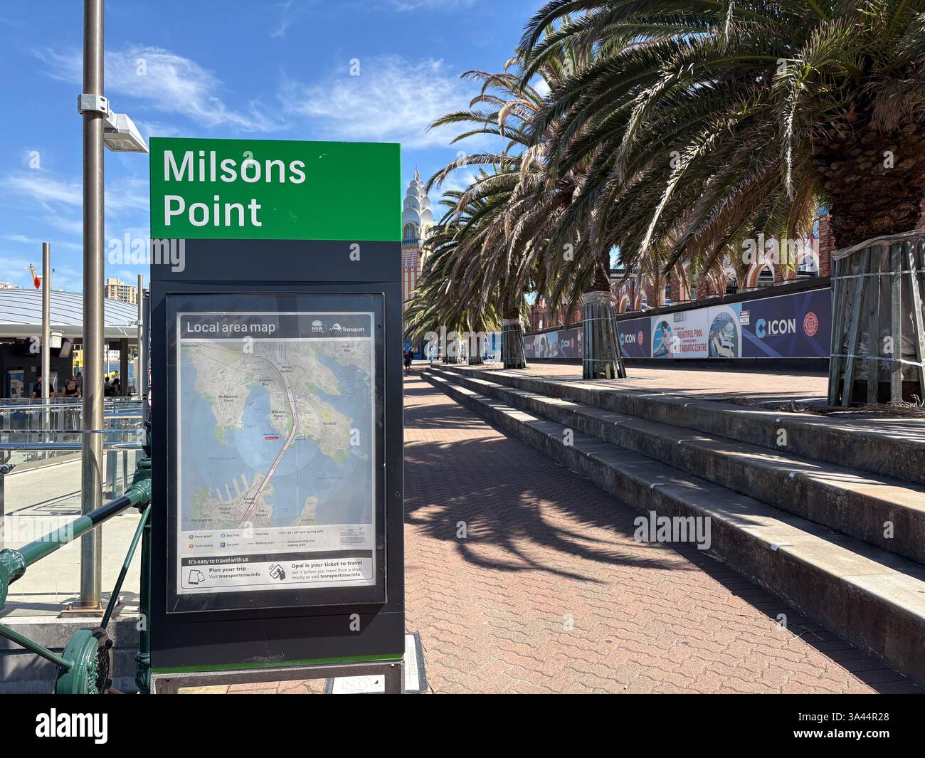Milsons point sign with local area map Stock Photo - Alamy