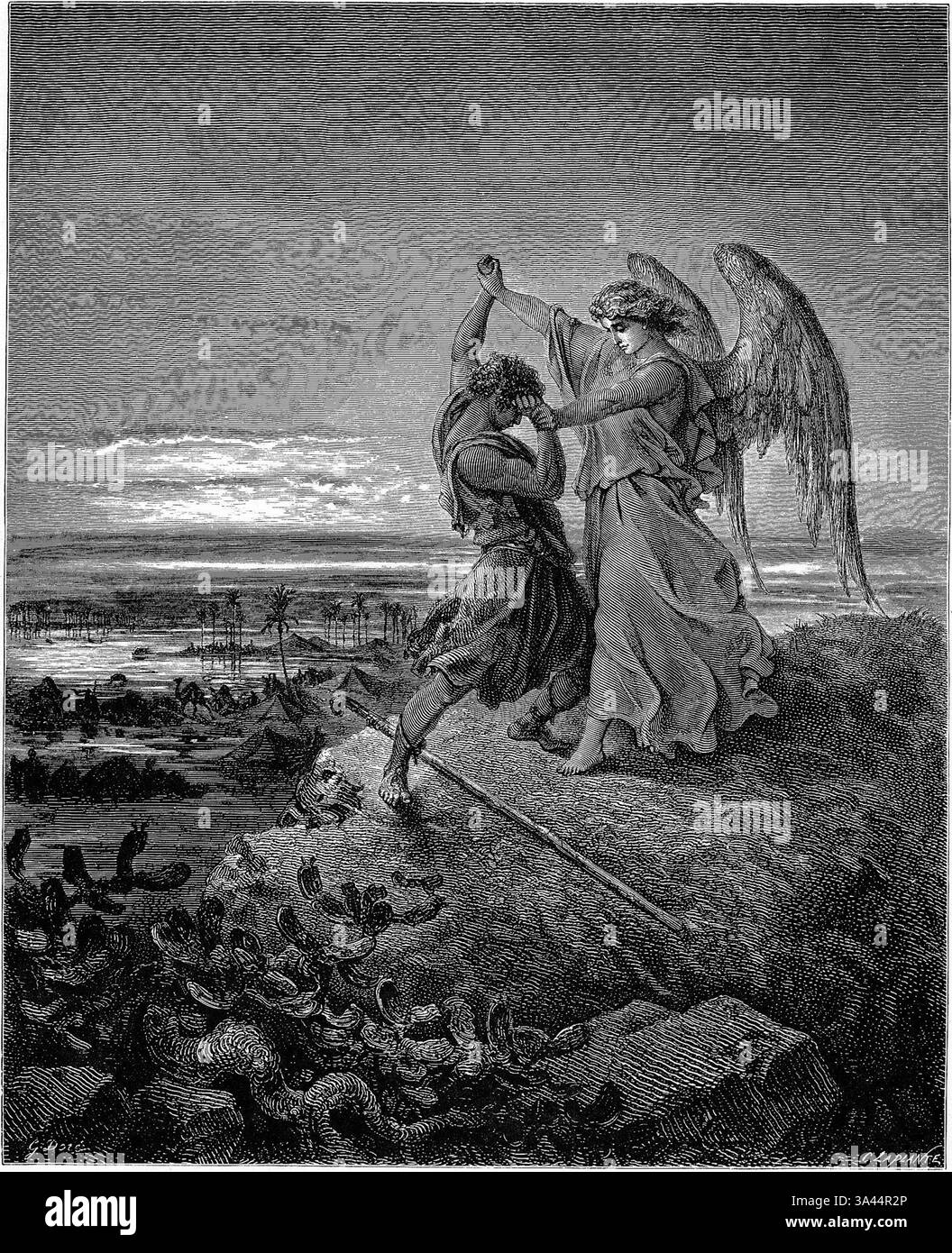 Gustave Doré, Jacob Wrestling with the Angel (1855 Stock Photo - Alamy