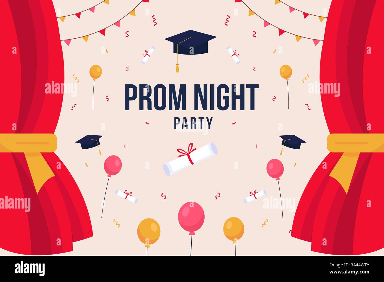 prom night celebration class of 2025 background illustration Stock ...