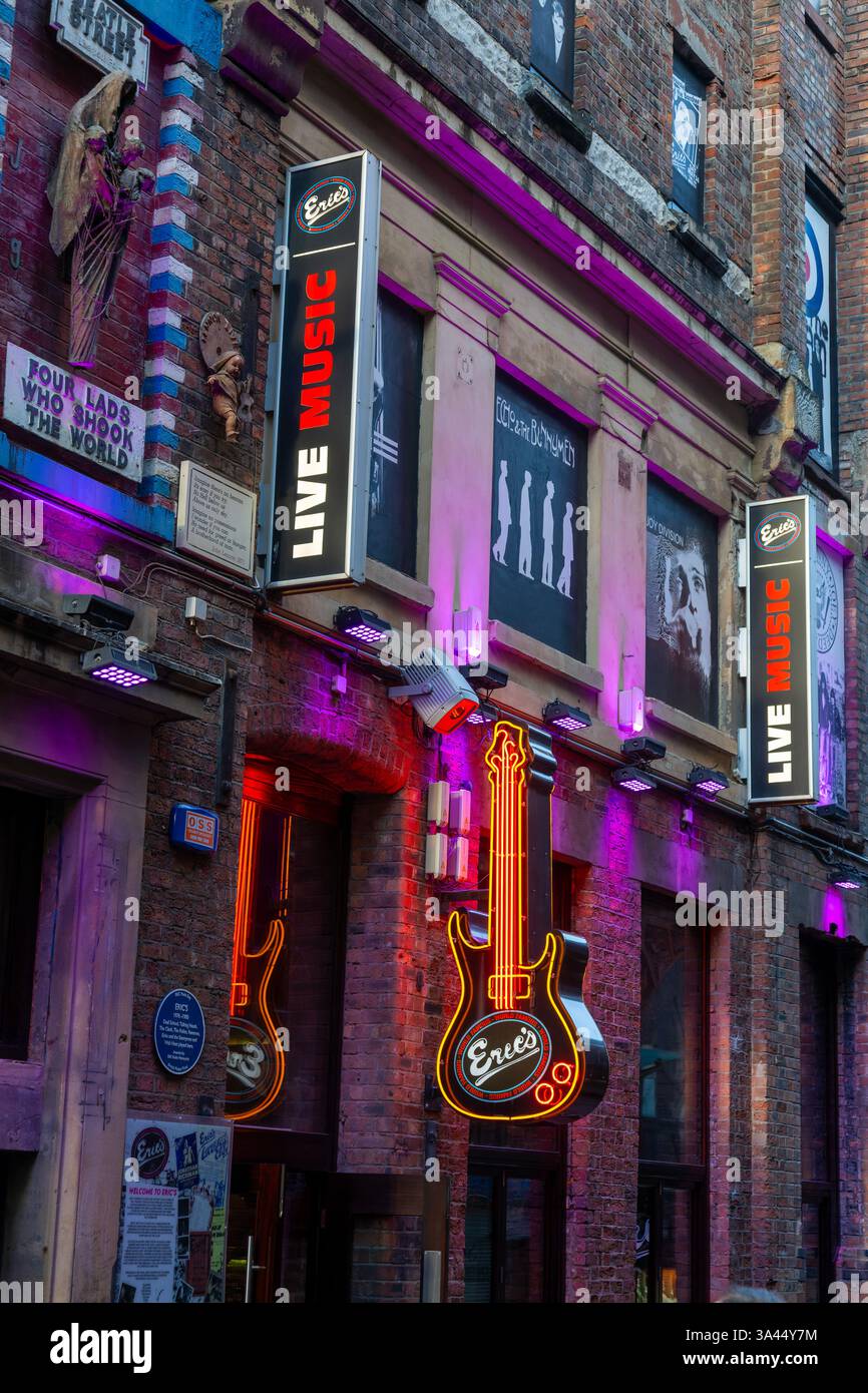 Signs outside Eric's music club, Mathew Street, city centre of ...
