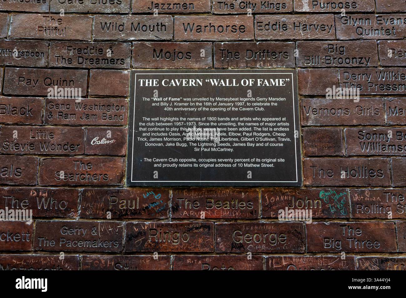 The Cavern Wall of Fame, Cavern Club, Mathew Street, city centre of ...