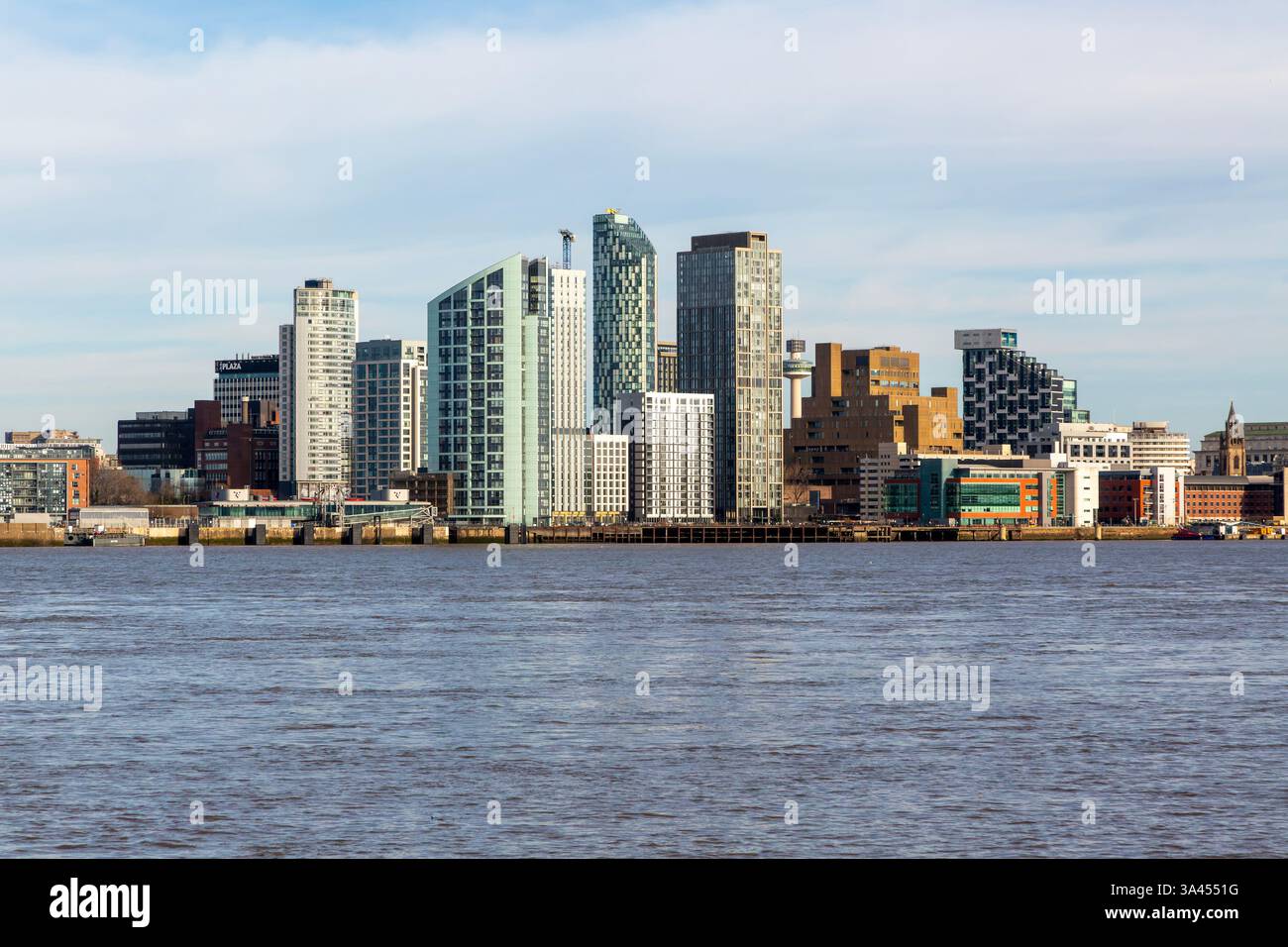 High-rise modern waterfront buildings skyscrapers around Princes Dock ...