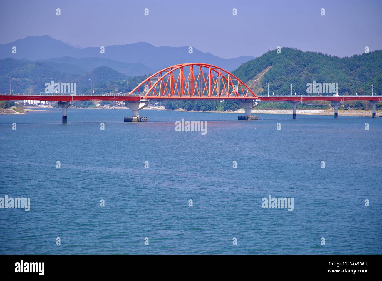 Gwangyang, South Korea - October 3, 2021: A view of the Seomjingang ...