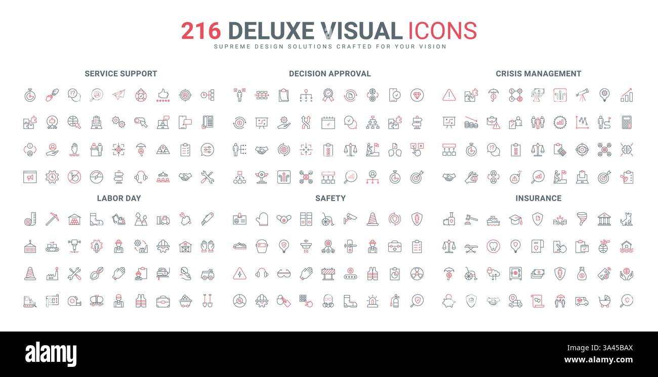 Customer service, labor protection line icon set. Business ...