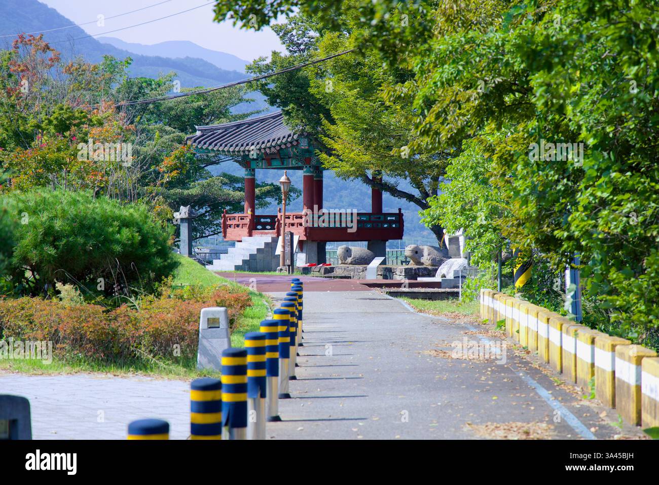 Gwangyang, South Korea - October 3rd, 2021: Suwol Pavilion, built in ...