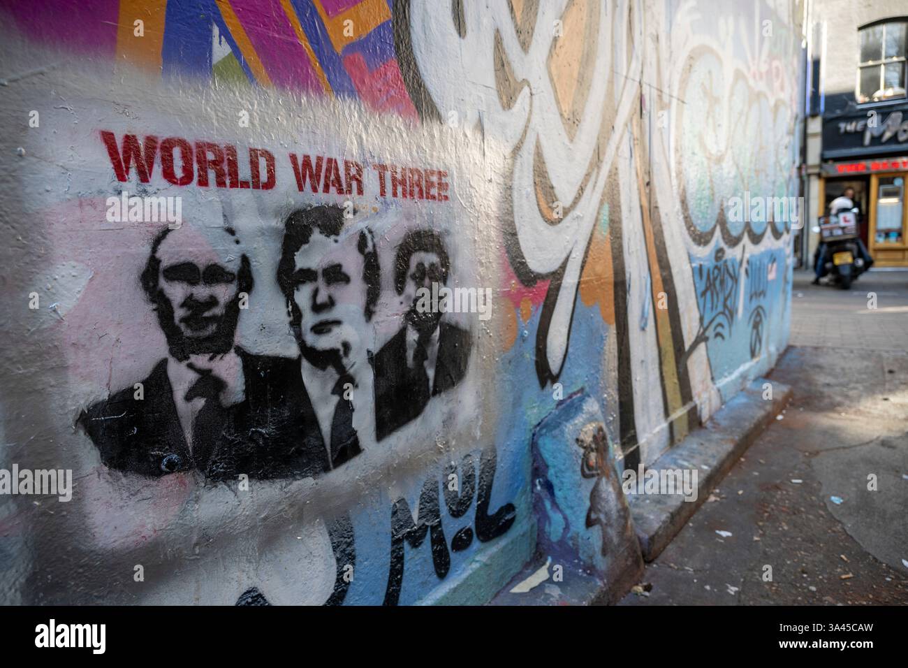 London, UK. 18 March 2025. Politically related artwork seen in Brick ...