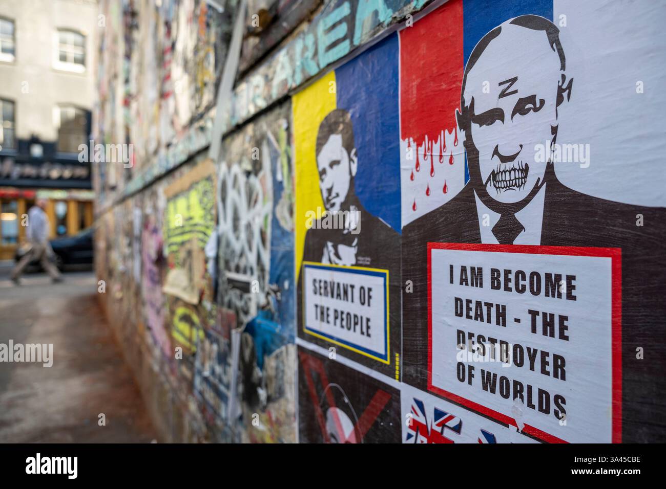 London, UK. 18 March 2025. Politically related posters have been ...