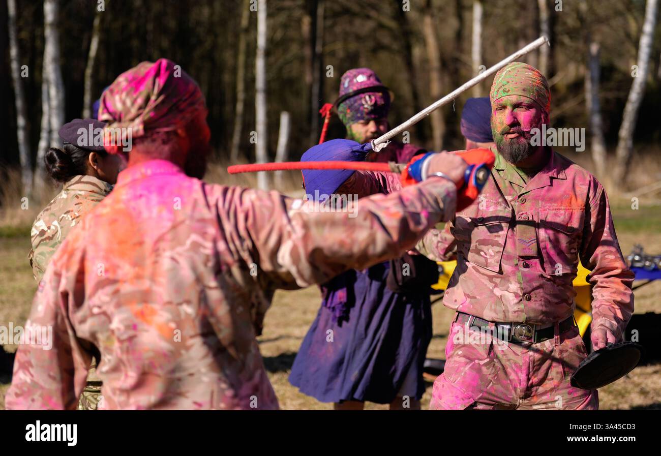 Sikh soldiers of the British Army practice Gatka, a traditional Sikh ...