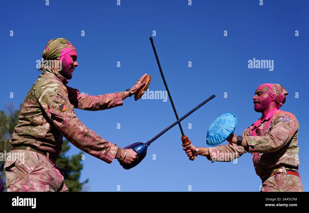 Sikh soldiers of the British Army practice Gatka, a traditional Sikh ...