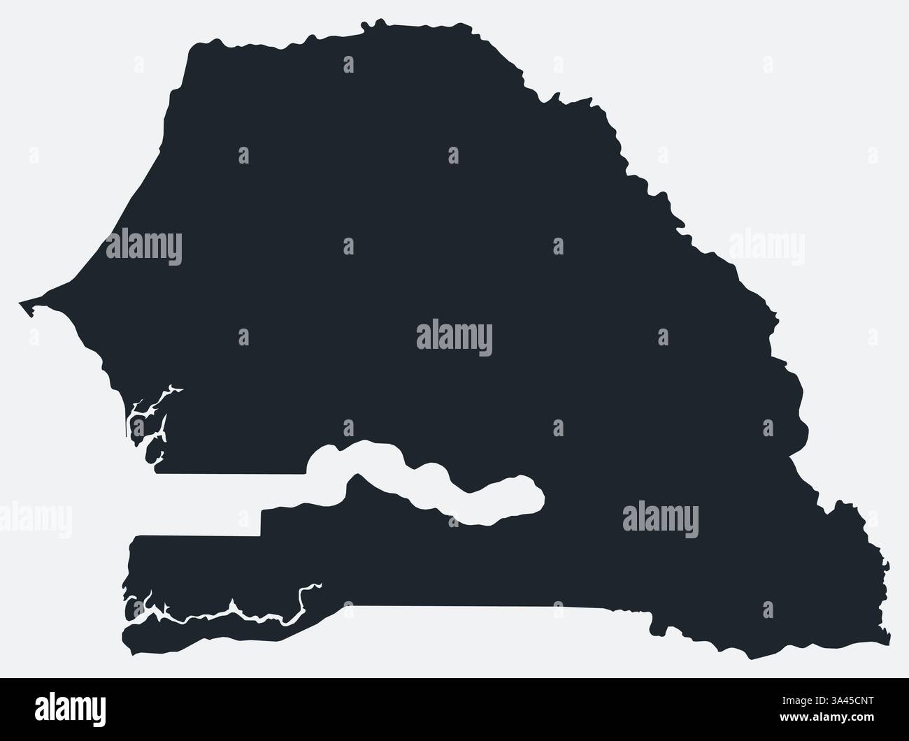 Senegal map. Just a simple border map. Shape of the country. Flat blank Senegal outline. Vector ...