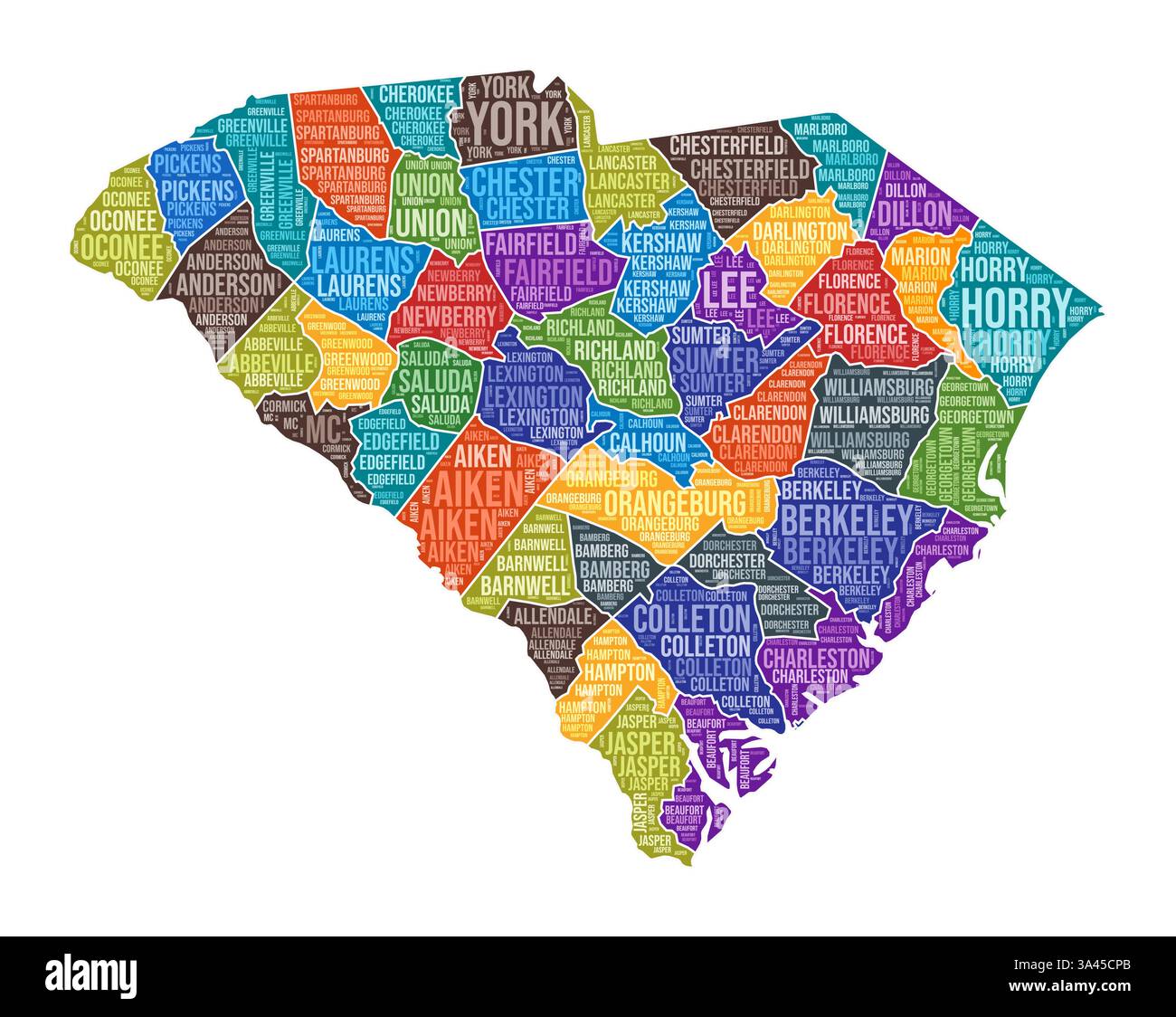 Charleston county map hi-res stock photography and images - Alamy