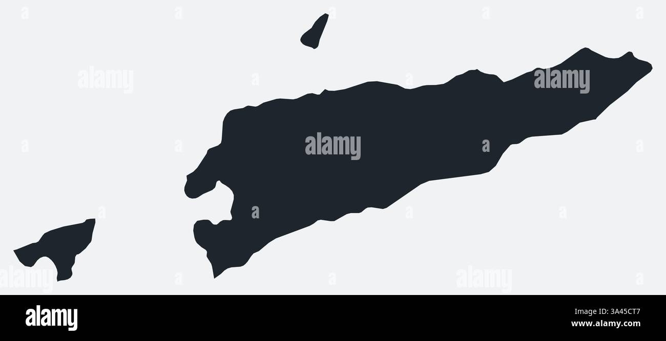 Timor-Leste map. Just a simple border map. Shape of the country. Flat ...