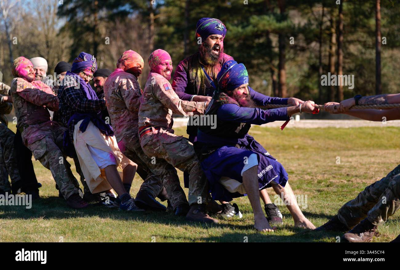 Sikh soldiers of the British Army and members of Bhudda Dal UK take ...