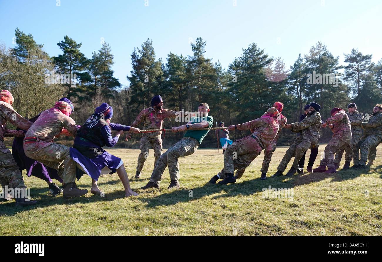 Sikh soldiers of the British Army and members of Bhudda Dal UK take ...