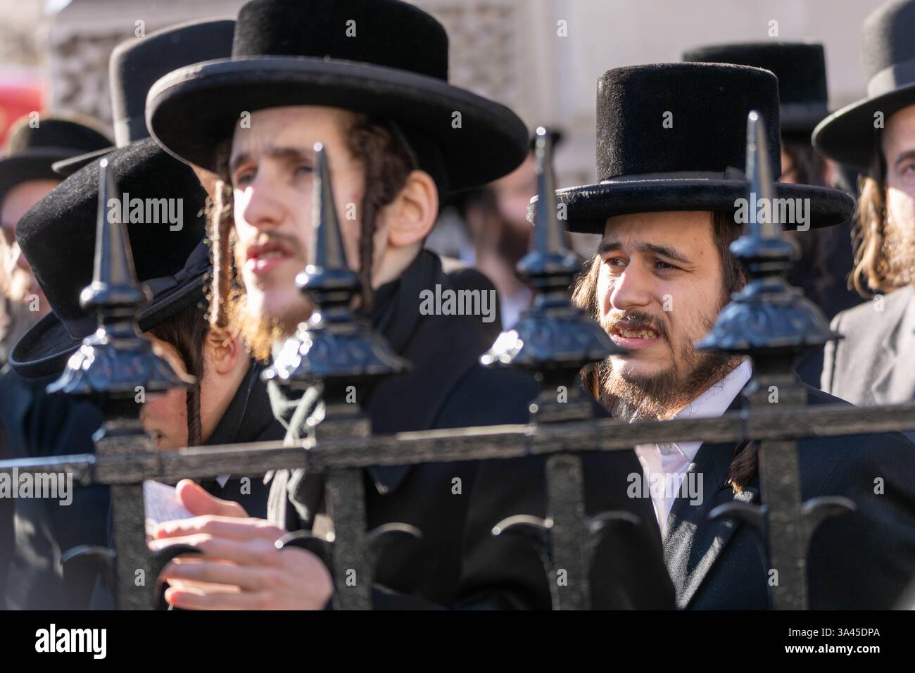 London, UK. 18th Mar, 2025. Demonstration by the strict Jewish Orthdox ...