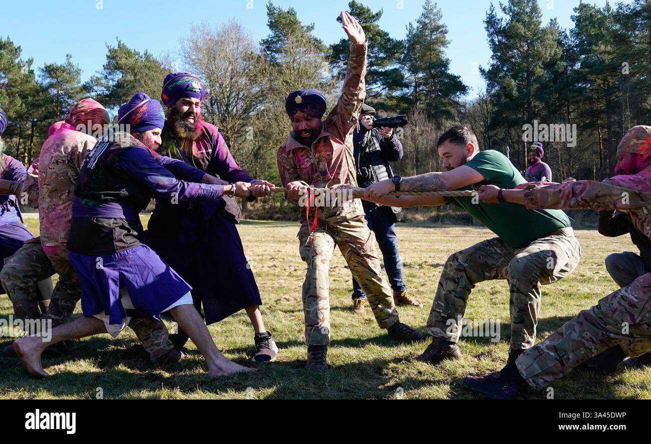 Sikh soldiers of the British Army and members of Bhudda Dal UK take ...