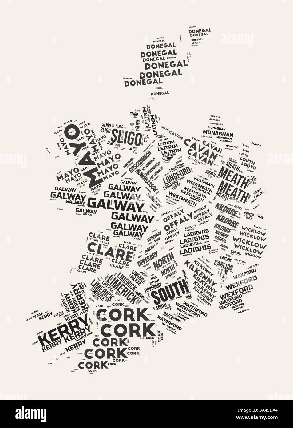 Ireland map outline with counties hi-res stock photography and images ...