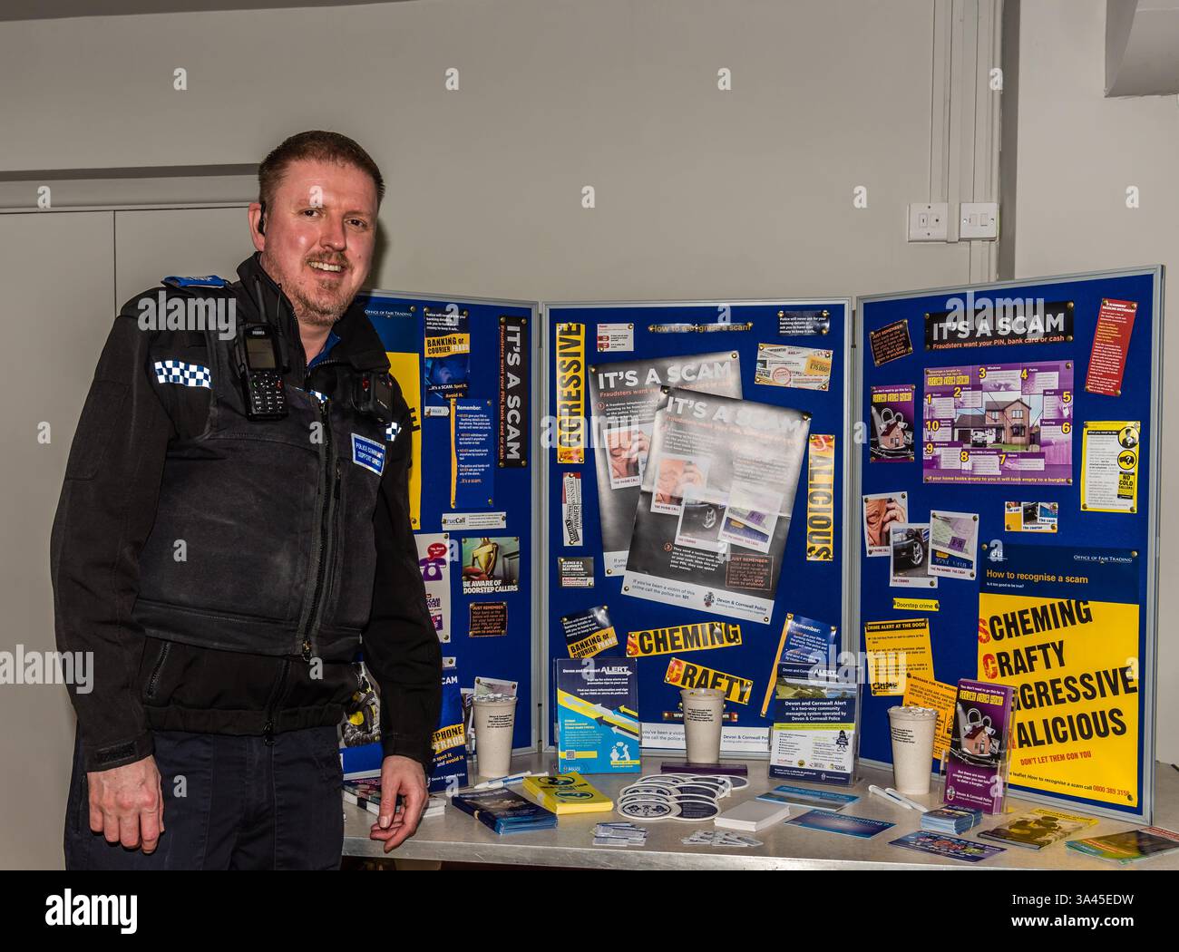 Pensioners' Advice Fair. Community Support Stall Stock Photo - Alamy