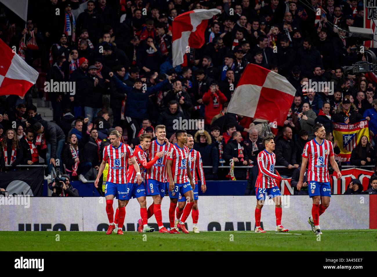 Madrid, Madrid, Spain. 16th Mar, 2025. Players of Atletico de Madrid ...