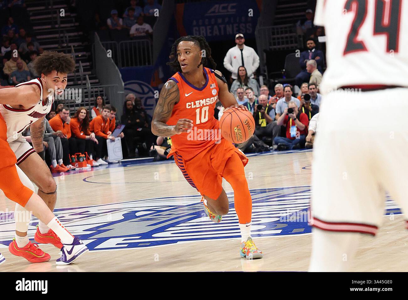 CHARLOTTE, NC - MARCH 14: Clemson Tigers guard Del Jones (10) during ...