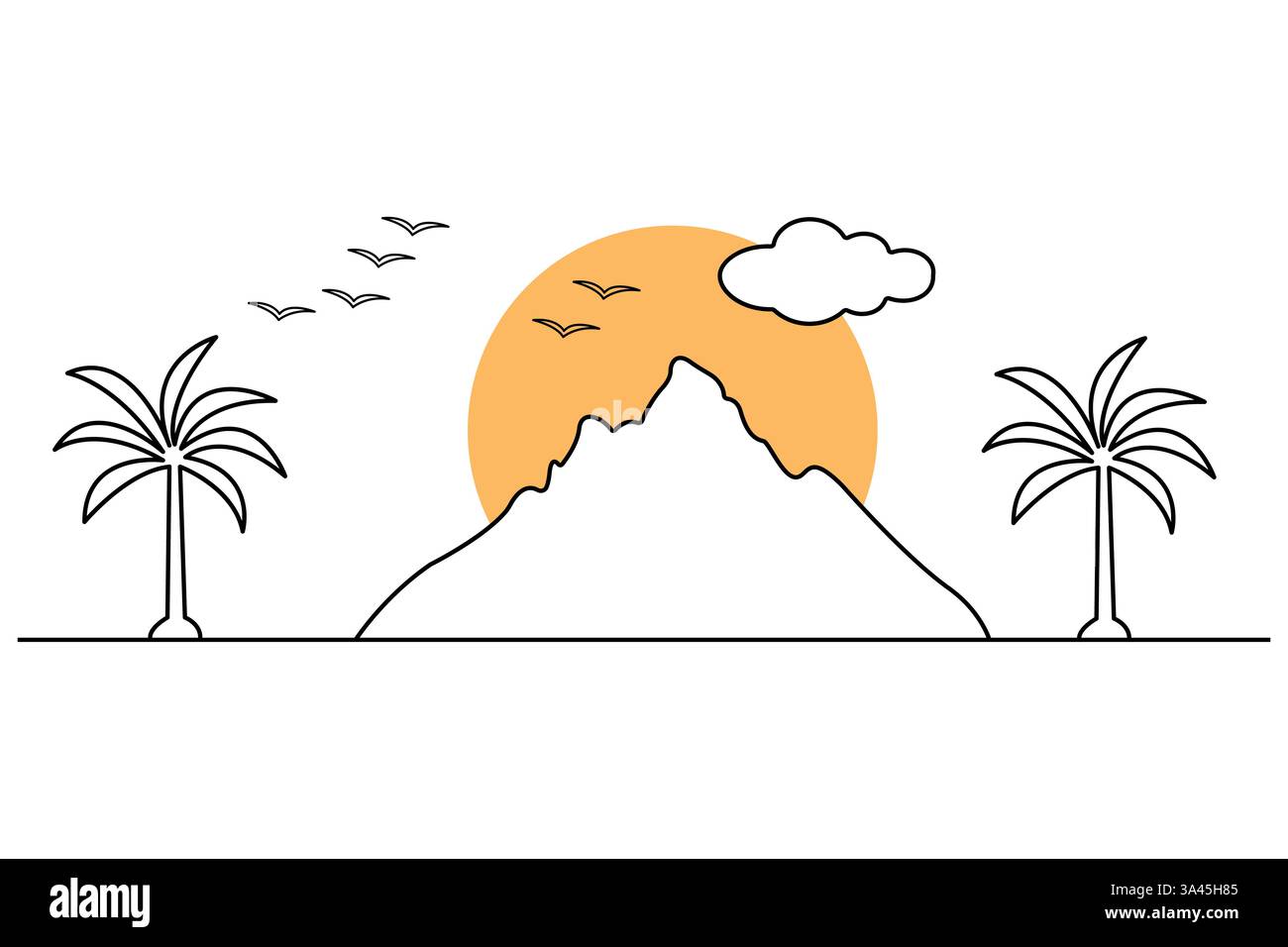 Minimalist mountain range line Stock Vector Images - Alamy