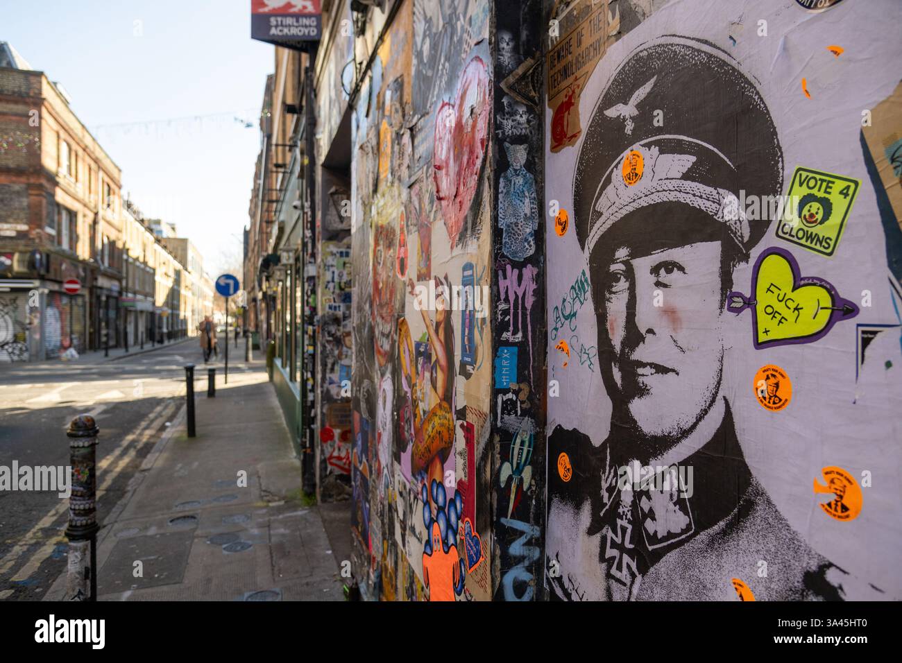 18/03/2025. London, UK .Street art in Brick Lane by artist Grow Up Art ...