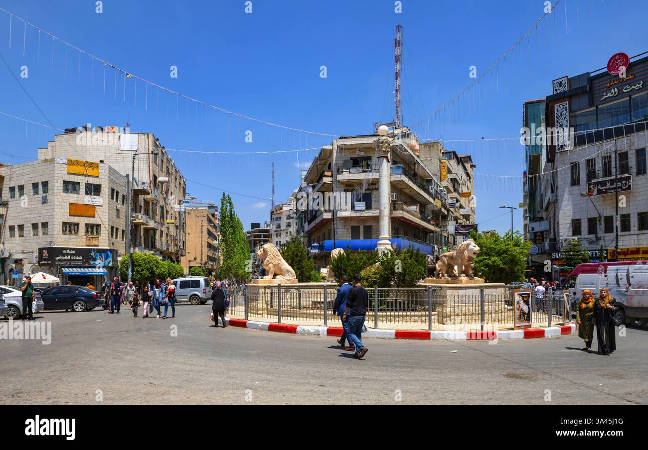 Al-Manara Square in the center of Ramallah, Palestine Stock Photo - Alamy