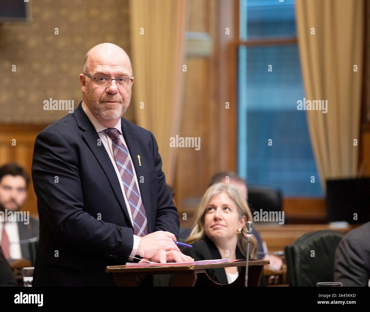Frederiction, Canada. 18th Mar, 2025. New Brunswick Finance Minister ...