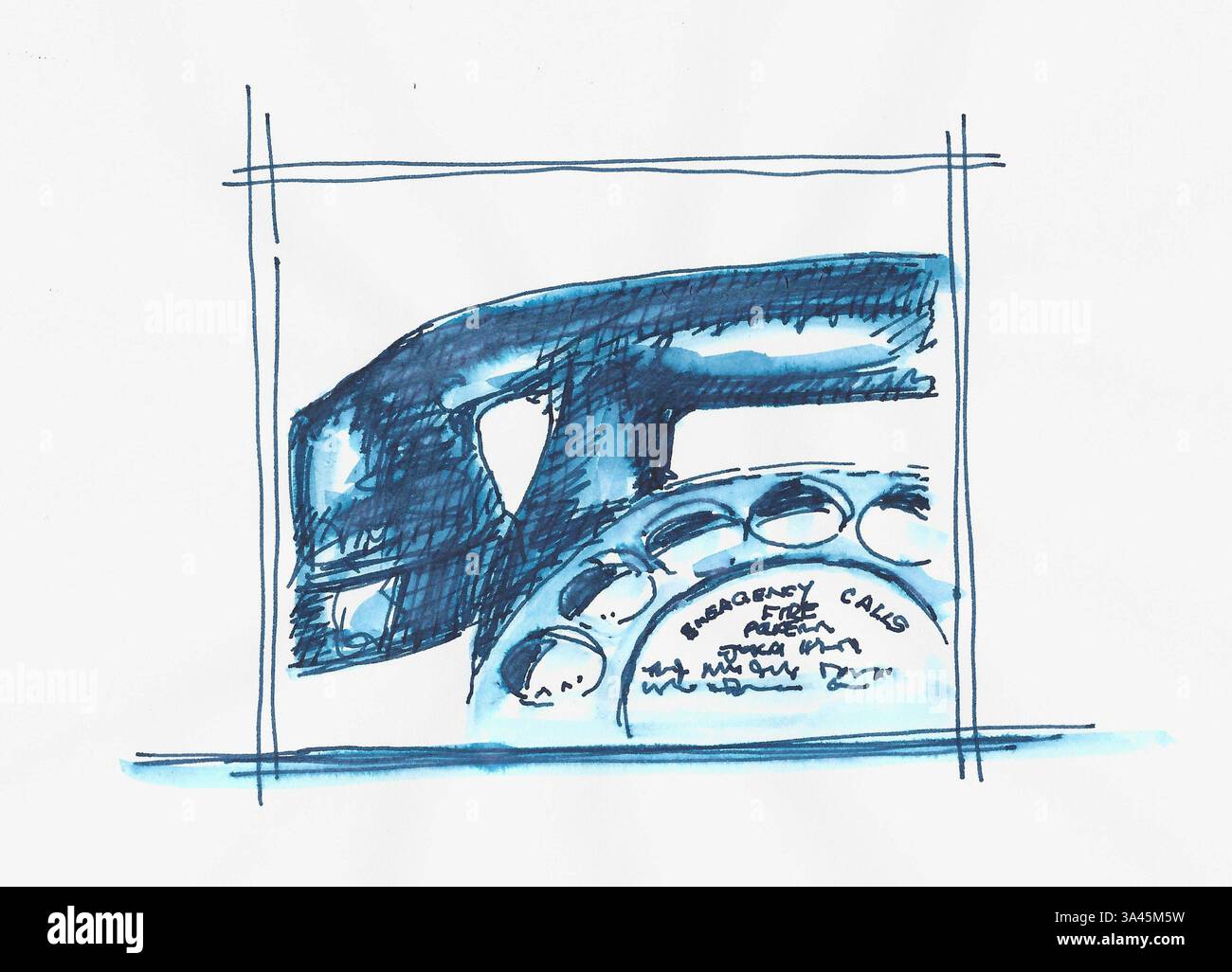 Freehand drawing old phone hi-res stock photography and images - Alamy