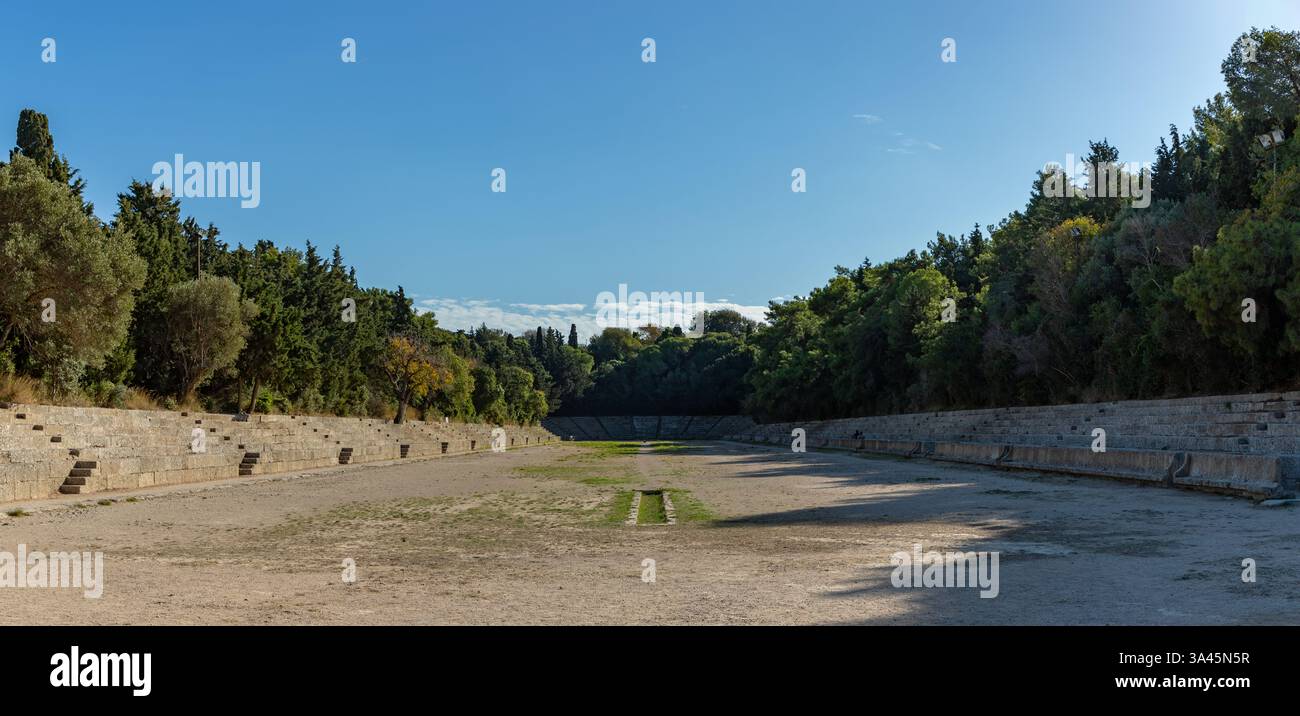 A picture of the Ancient Stadium of Rhodes, part of the Acropolis of ...