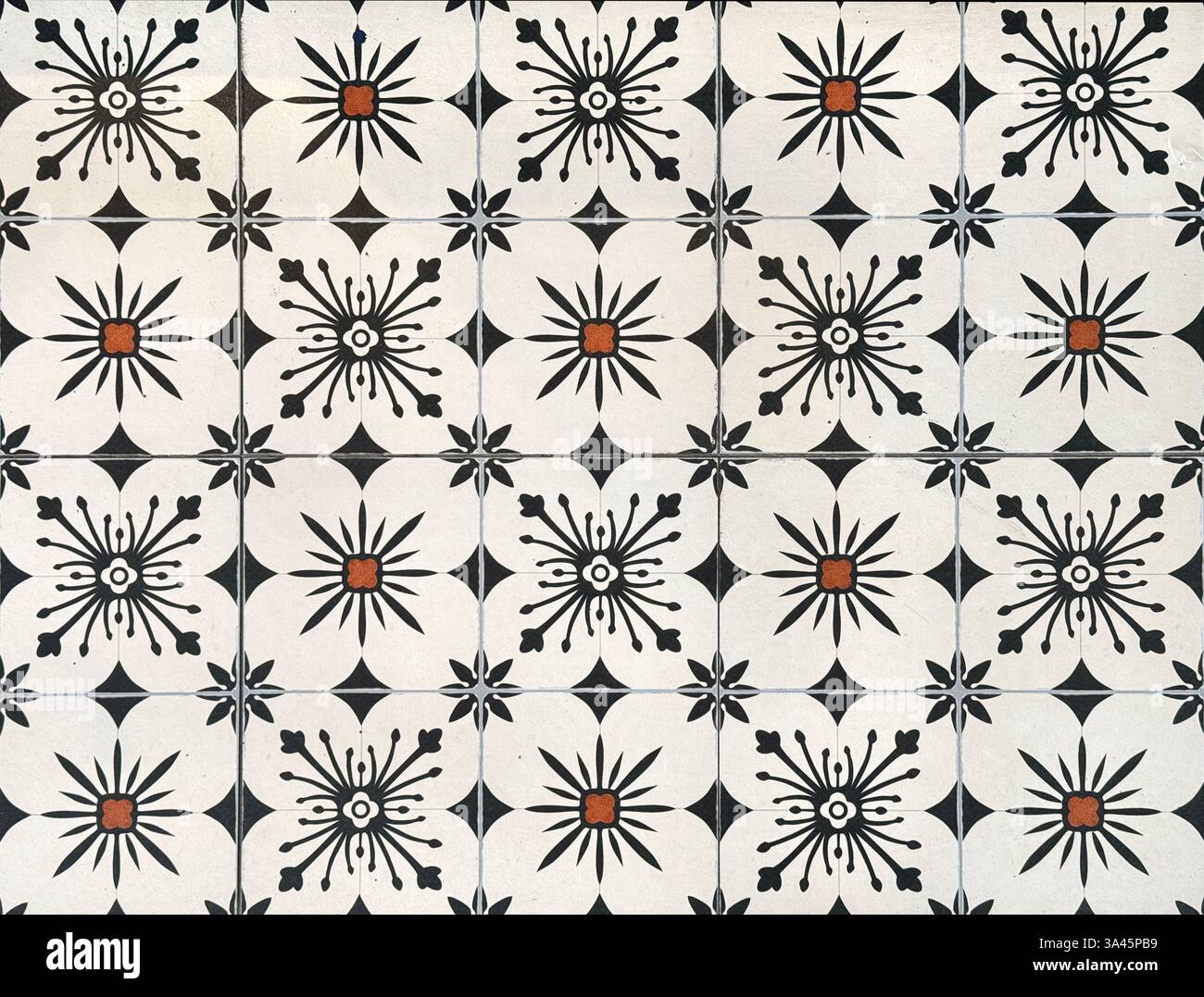 Colonial heritage patterned tiles in random geometric floral, star, and ...