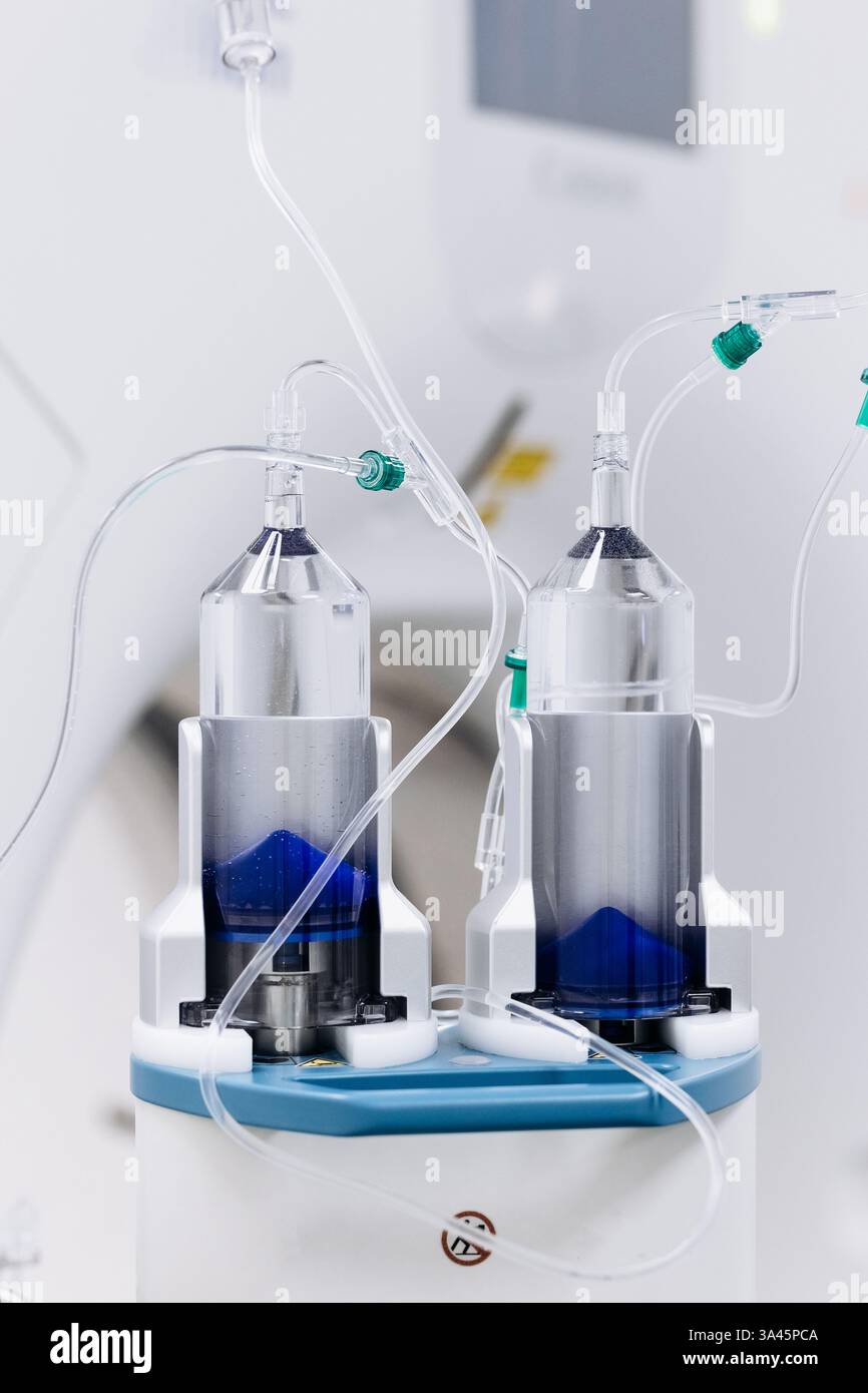 Modern CT scanner or MRI machine in a hospital radiology center ...