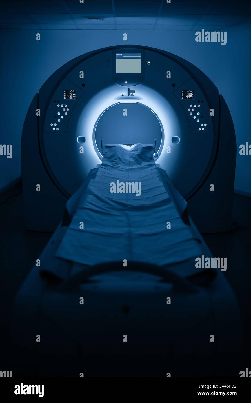 MRI or CT capsule in a modern diagnostic center. The concept of cutting ...