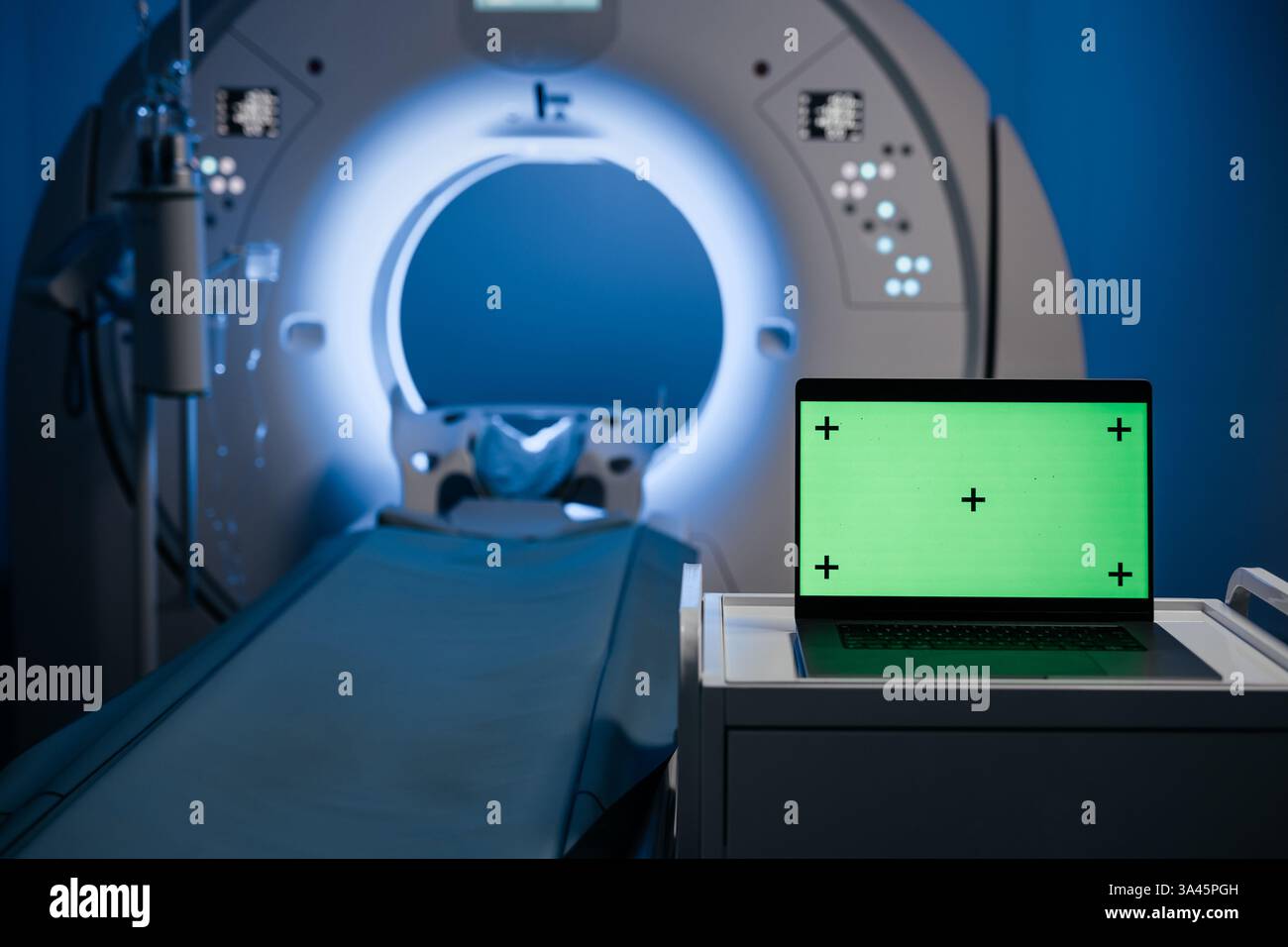 The light turns on in the X-ray room, preparing for the examination ...
