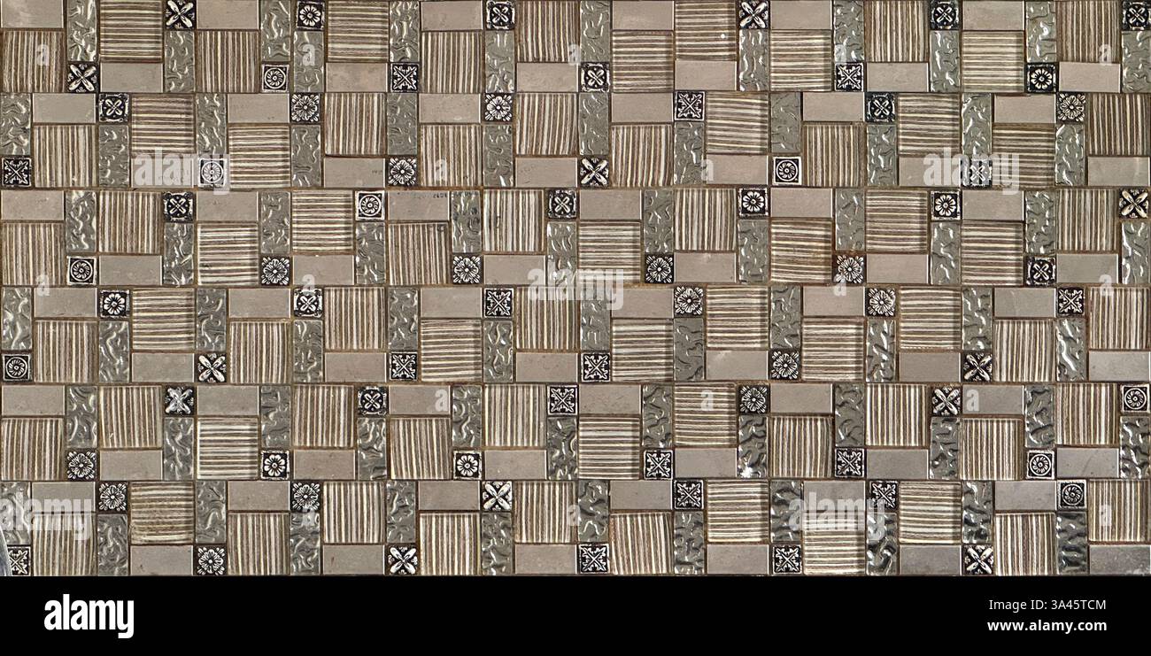 Modern silver glass mosaic tiles. Random glass silver mosaic tiles ...
