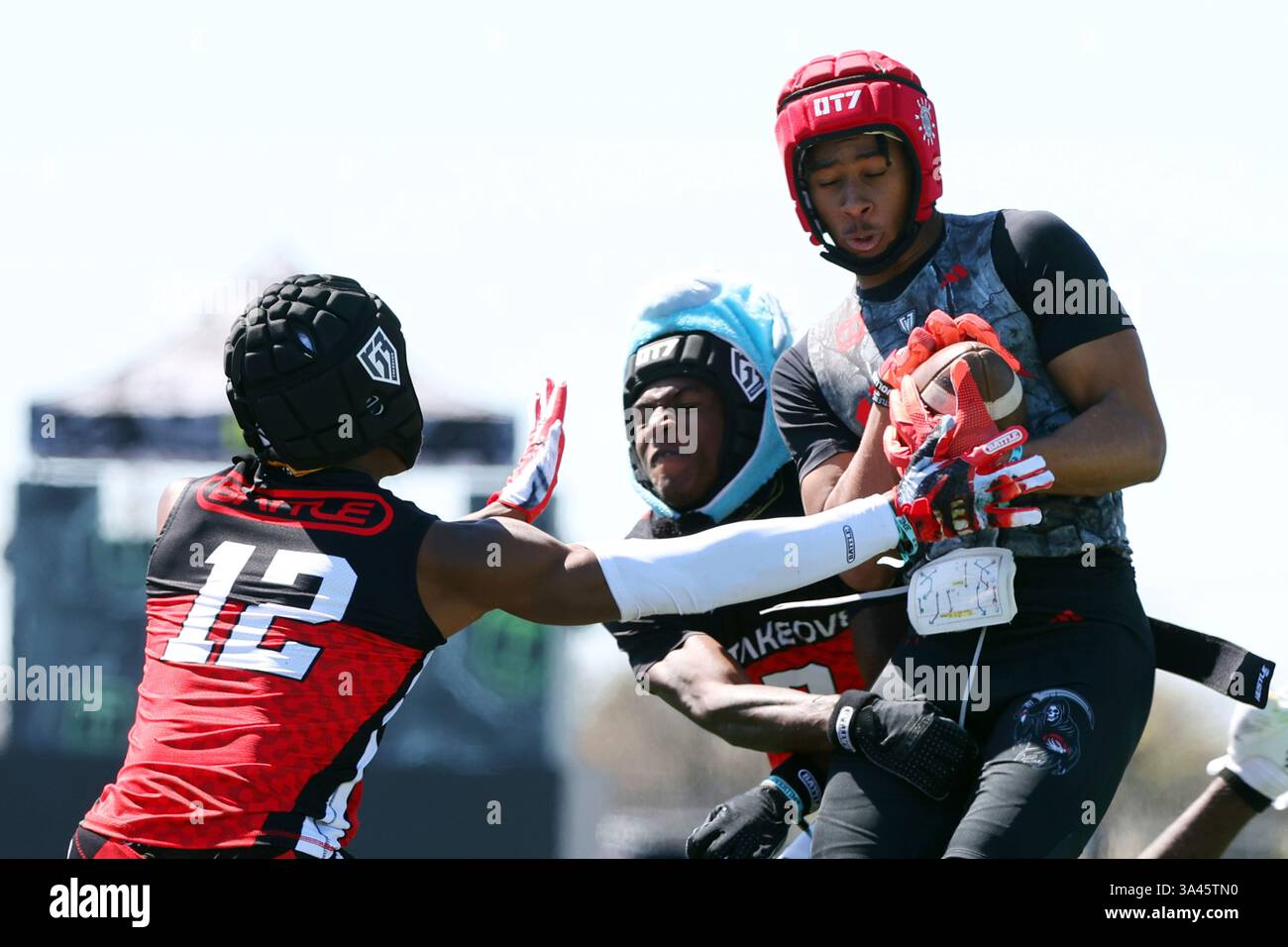City Reapers wide receiver Damien Henderson (5) intercepts a pass ...