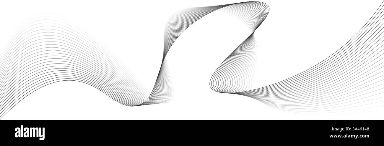 Black and white wavy line pattern. Vector illustration Stock Vector ...