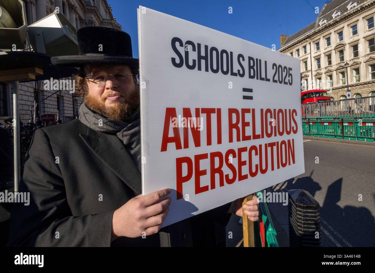 Orthodox Jewish protest against the Schools Bill 2025 Stock Photo - Alamy