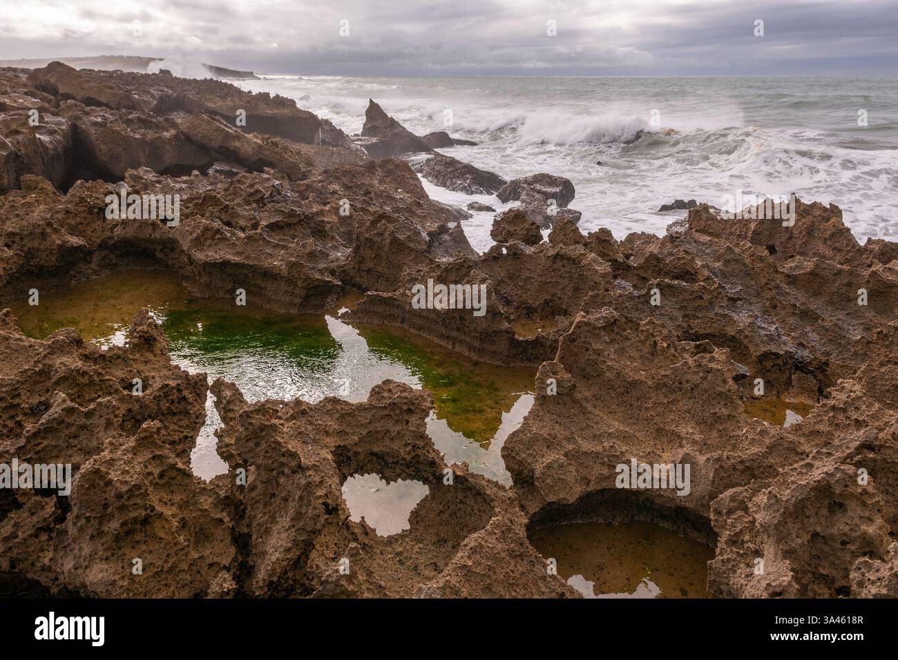 The rocks are scattered throughout the area, with some of them being ...