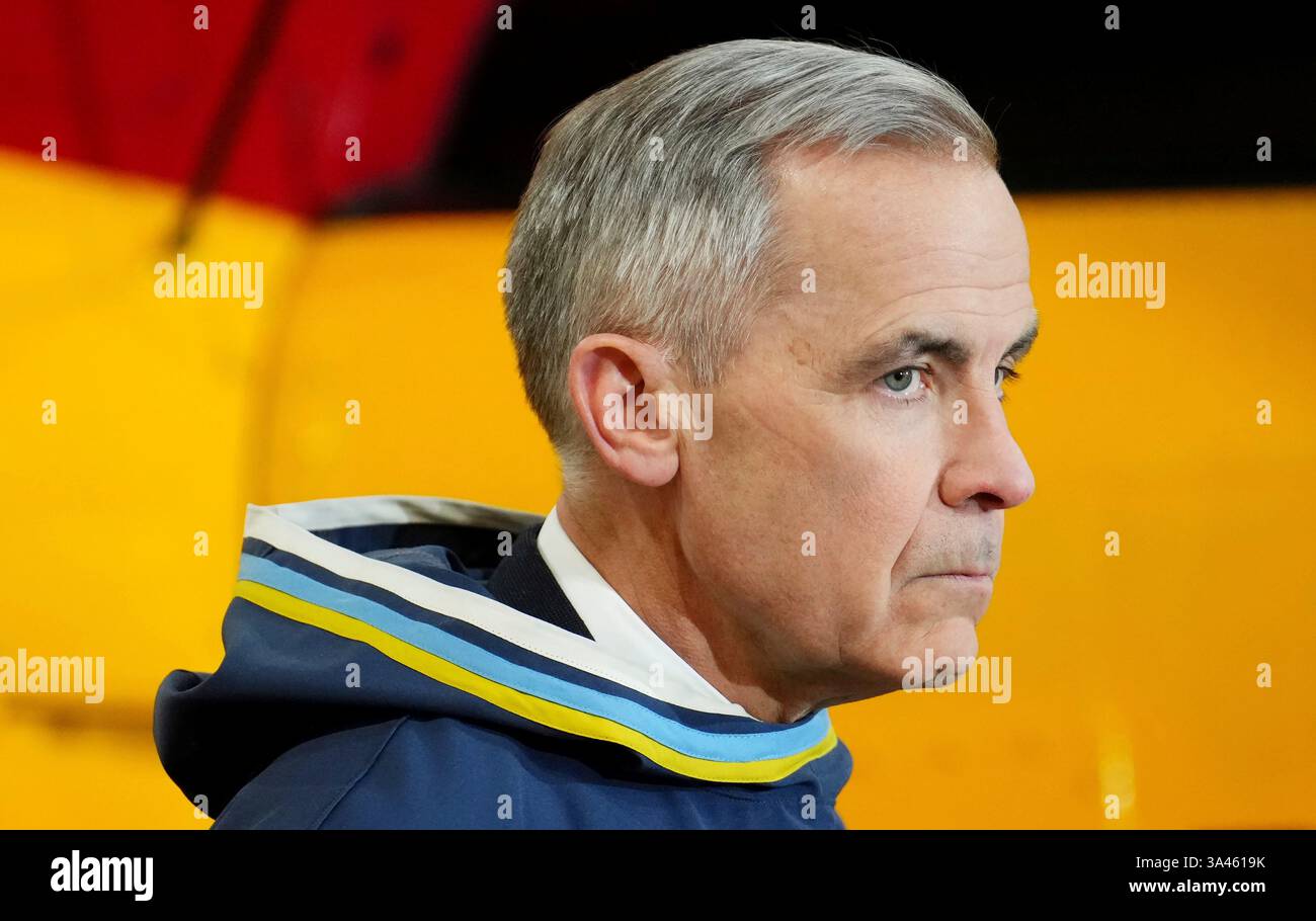 Canada Prime Minister Mark Carney makes an announcement at a Canadian ...