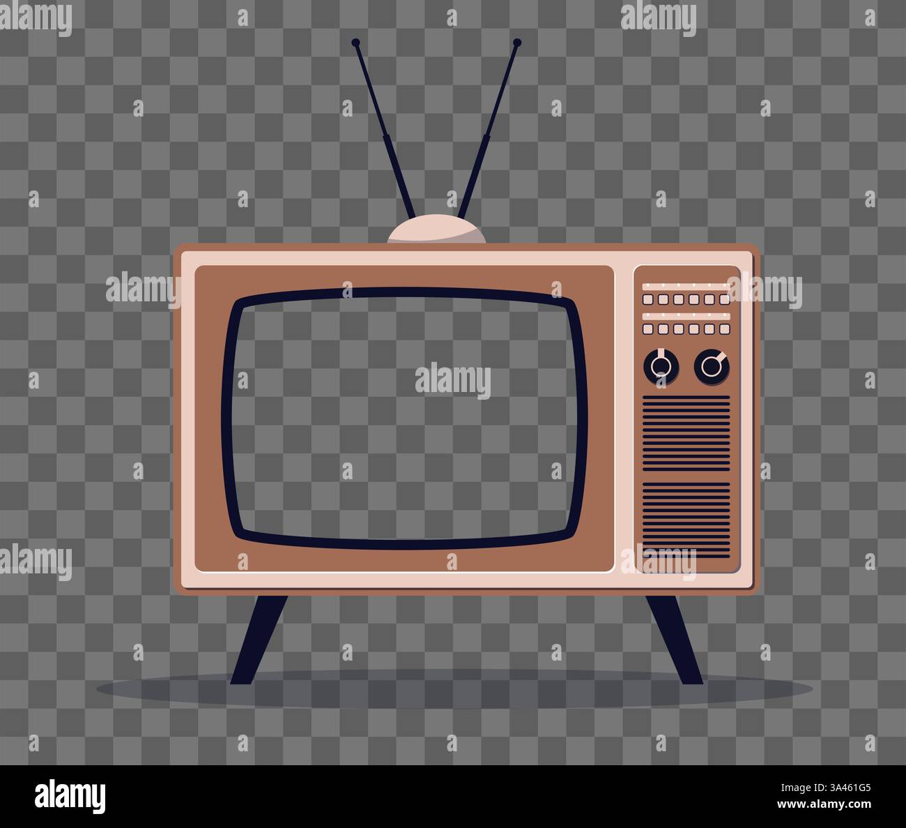 Old TV transparent background. Empty screen, frame with copy space for ...