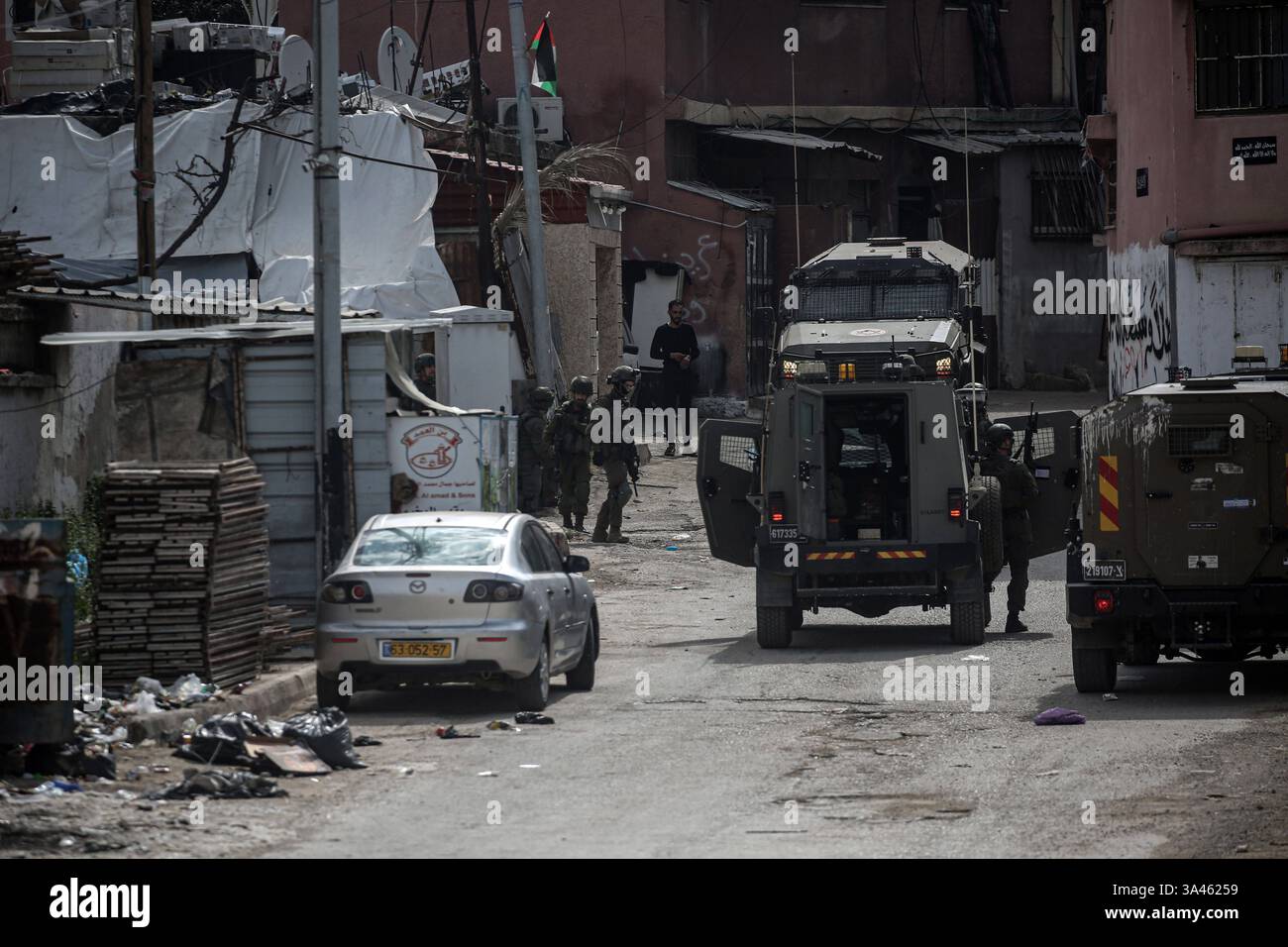 Israeli occupation forces arrest Palestinian citizens during a raid on ...