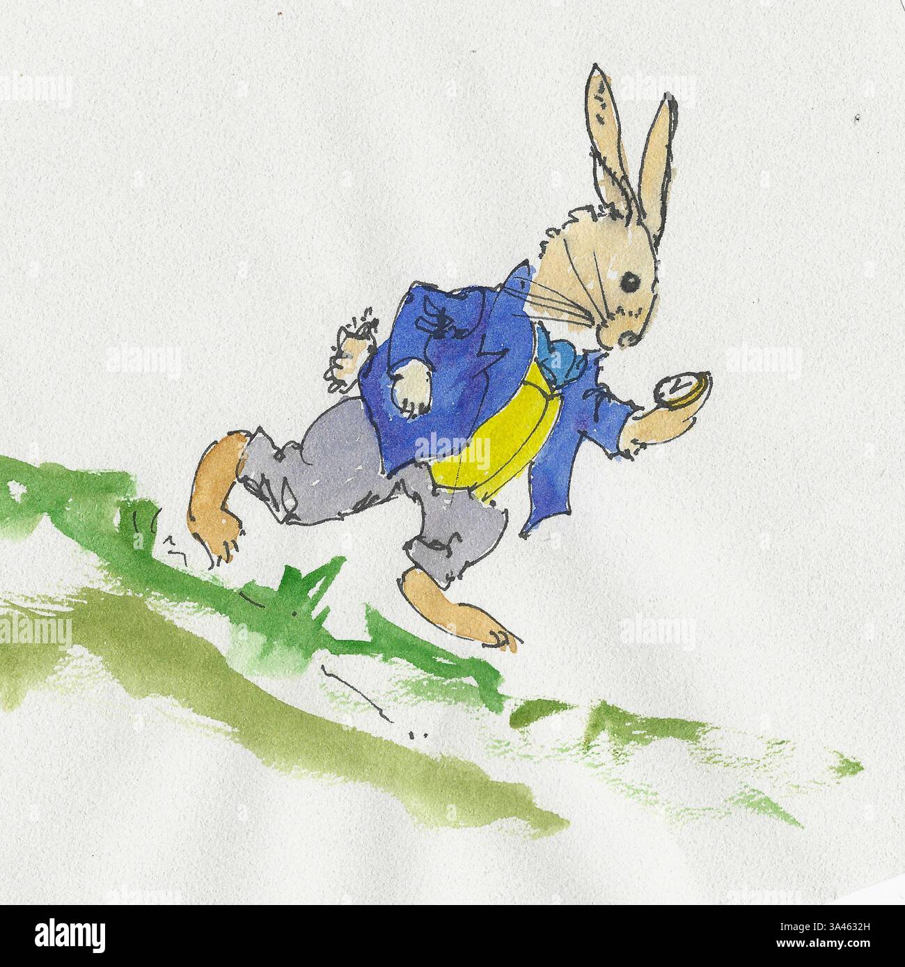 Spring Forward rabbit and pocket watch Stock Photo - Alamy