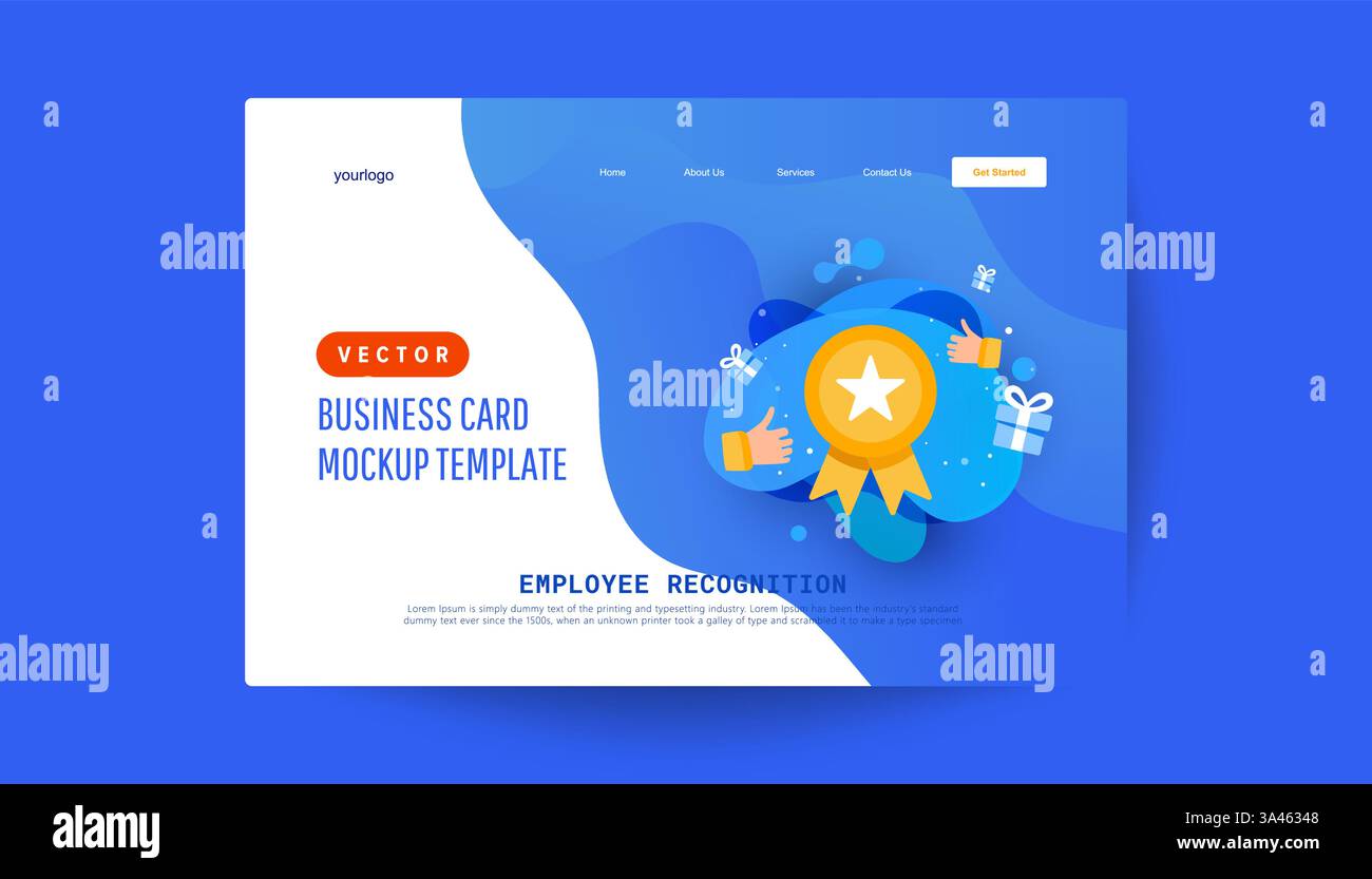 Employee Recognition and Appreciation with Business Card Mockup ...