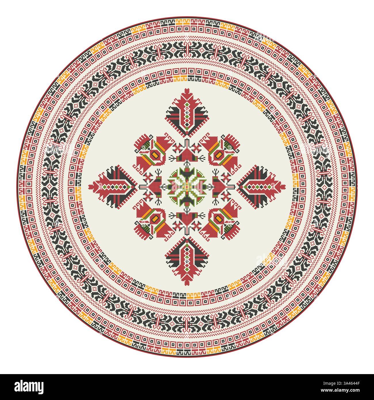 Traditional Bulgarian embroidery design element over white background ...